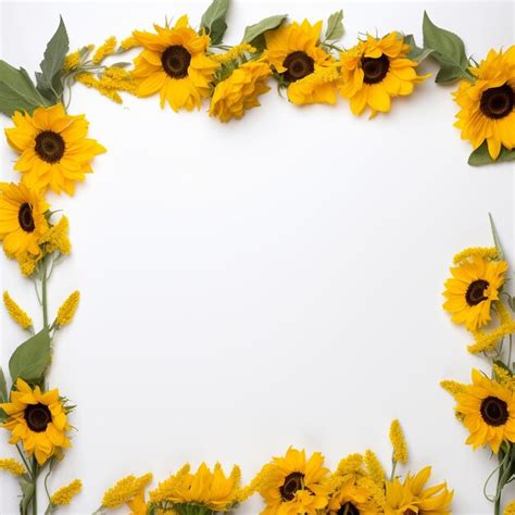Premium AI Image Sunflower Border To Help You Live A More Fulfilling Life