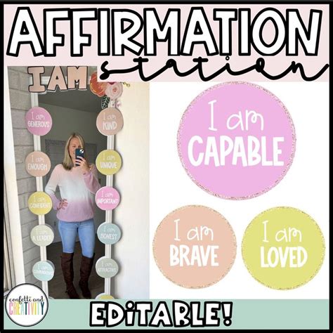 Affirmation Station For The Classroom Floral Farmhouse Classroom Decor Positive Affirmation