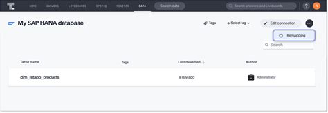 Remap An SAP HANA Connection ThoughtSpot Spotter