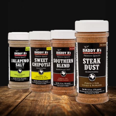 Texas 4 Pack Daddy Bs Texas Rubs And Spices
