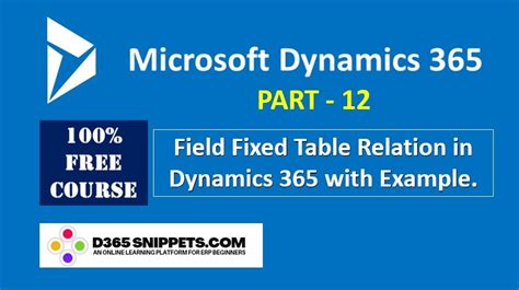 Field Fixed Relation In D365 With Example D365 Snippets Power BI