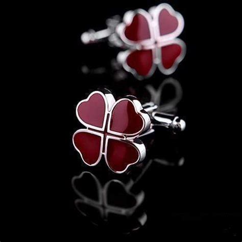 Red Clover Cufflinks Modern Mister