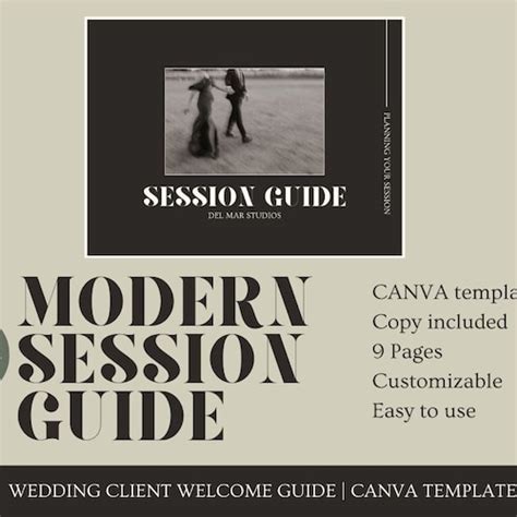 canva modern client engagement session style guide with etsy