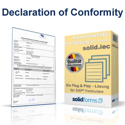 Sap Form Declaration Of Conformity Iec 17050 1 Solidforms