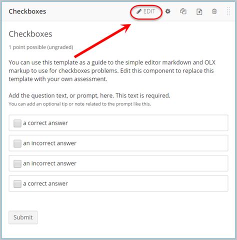 Create A Checkboxes Problem Question Elearning University Of