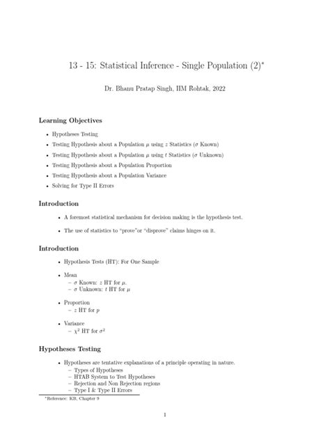 13 15satistical Inference Single Population 2 Pdf Hypothesis 13 15satistical Inference Single Population 2 Pdf Hypothesis