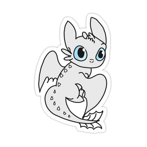 Light Fury Chibi Sticker By Sonofmcted Chibi How Train Your Dragon