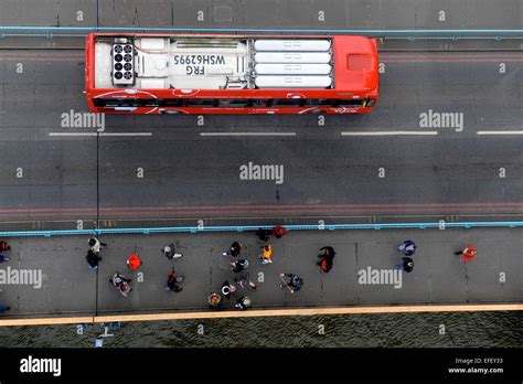 Visitors On The New Glass Floor In Tower Bridge One Of The Bridges New £1 Million Glass
