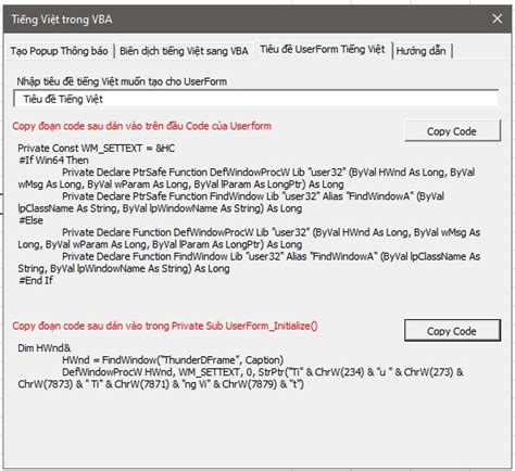 Vba Trong Excel Cách Viết Tiếng Việt Trong Vba Excel
