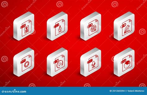 Set Line Ppt File Document Eps Avi Ai Ogg Wav  And Raw Icon