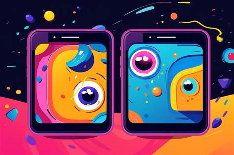 Premium Vector Cellphones Displaying Text And Speech Bubbles