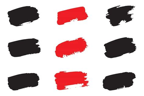 Grungy Ink Brush Strokes Colorful Brush Stroke Set Dirty Strokes Set