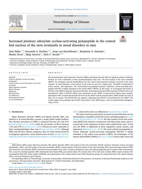 Pdf Increased Pituitary Adenylate Cyclase Activating Polypeptide In