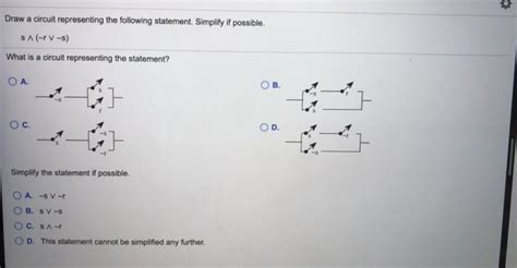 solved draw a circuit representing the following statement