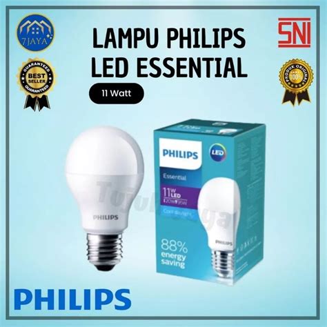 Jual LAMPU PHILIPS LED ESSENTIALS 11W Shopee Indonesia