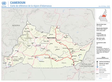 Cameroun Carte De Référence De La Région Dadamaoua As Of 05 Nov