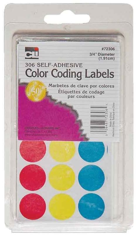 Self Adhesive Labels Color Coding Dots 3 4 Diameter Assorted Colors