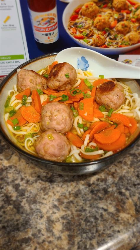 Made The Pork Meatball Ramen With Mushrooms Exempt I Have Never Made Ramen Before Except