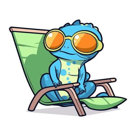 Premium Vector Cute Frog Cartoon Sitting On A Deck Chair Vector