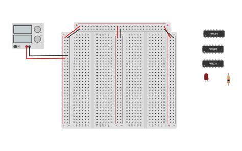 Circuit Design Breadboard Template For Ics Tinkercad