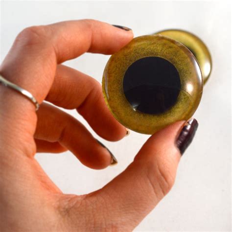 Yellow Owl Glass Eyes Handmade Glass Eyes