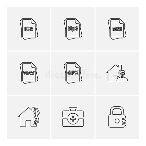 File Type Files Documents Eps Icons Set Vector Stock Vector
