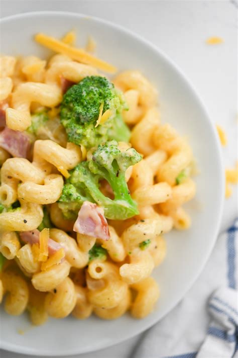 Cheesy Ham And Broccoli Pasta Recipe Lifes Ambrosia