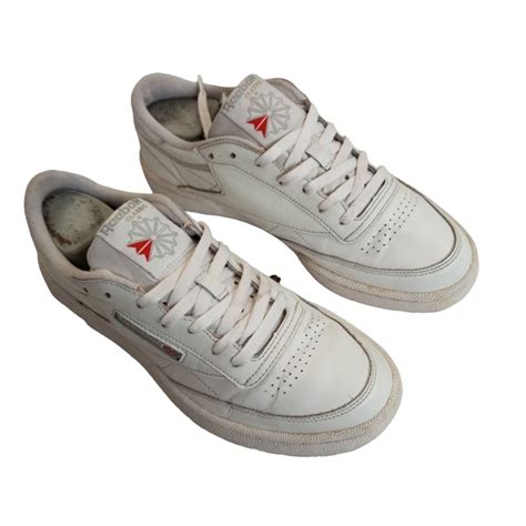 Reebok Club C 85 White Leather Shoes Sneakers Casual Pria Rebok C85 Sepatu Kulit Second Original