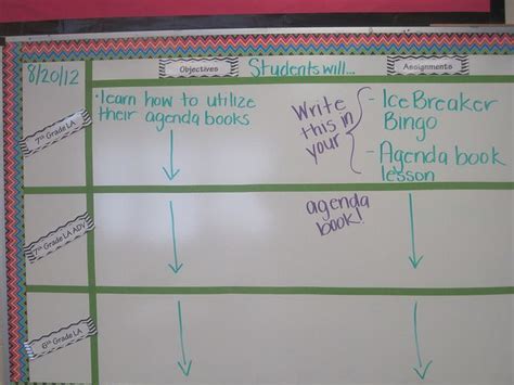 Assignment Board Agenda Book Teaching Classroom Organization
