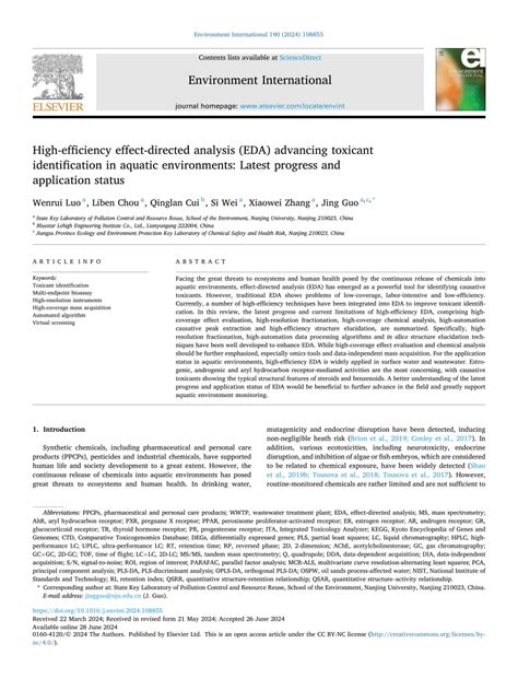 Pdf High Efficiency Effect Directed Analysis Eda Advancing Toxicant Identification In