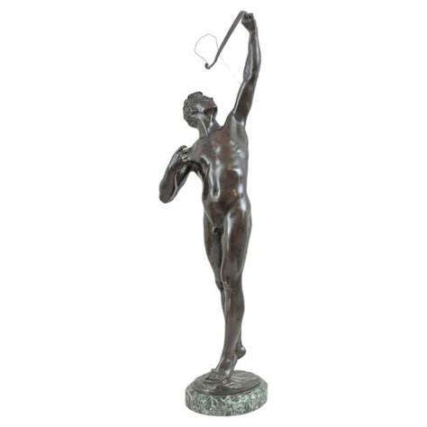 Large German Bronze Male Nude Archer J Uphues 1850 1911 Gladenbeck