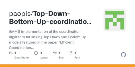 Github Paopistop Down Bottom Up Coordination Algorithm Gams Implementation Of The