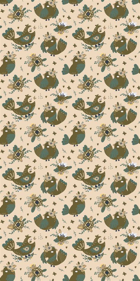 Colorful Bird Patterns Fridge Sticker