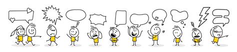 Stick Figures Thought Bubbles Speech Bubbles Nr3 4219278 Vector Art