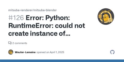 Error Python Runtimeerror Could Not Create Instance Of Exportscene