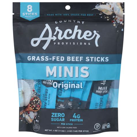 Save On Country Archer Minis Grass Fed Beef Sticks Original Gluten Free