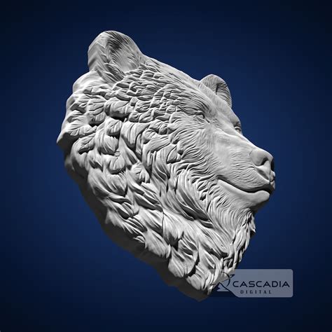 Bear Head 3d Stl File For Cnc Router 3d Print Casting Wood Carving