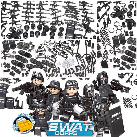 Lego Minifigures Pack Swat Team Weapons Pack With Shipping Cargo