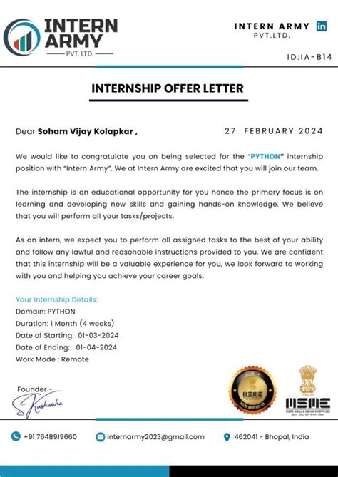 soham kolapkar on linkedin pythoninternship internarmy
