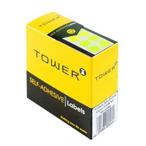 Tower C10 Colour Code Rolls Flu Lime — Statesman Stationery