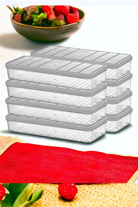 Mrsstore Erzak Saklama Kabı Kutusu 8 li Set Mikrodalga Fırına Derin