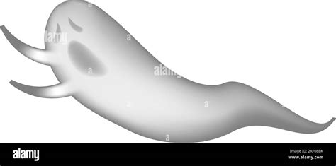 Transparent Ghost Flying Evil Spirit Horror Shadow Isolated On White