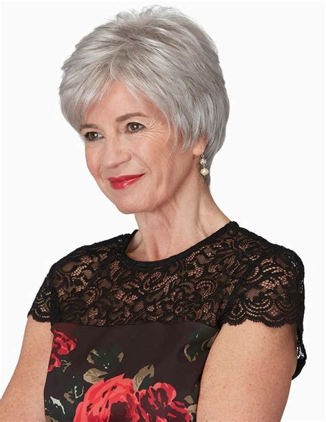 New Short Pixie Cut Grey Wig For Older Ladies Pixie Wigs Capless Wigs Grey Wigs