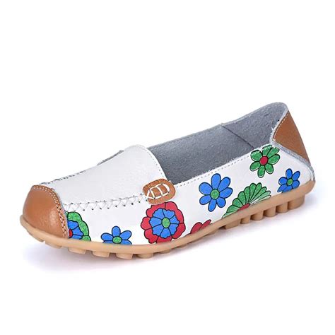 2018 Loafers Women Genuine Leather Slip On Shoes Spring Fall Women