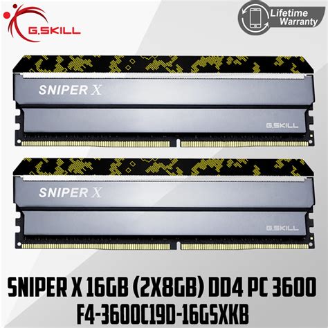 Jual Gskill Sniper X 16gb 2x8gb Dd4 Pc 3600 Mhz F4 3600c19d 16gsxkb