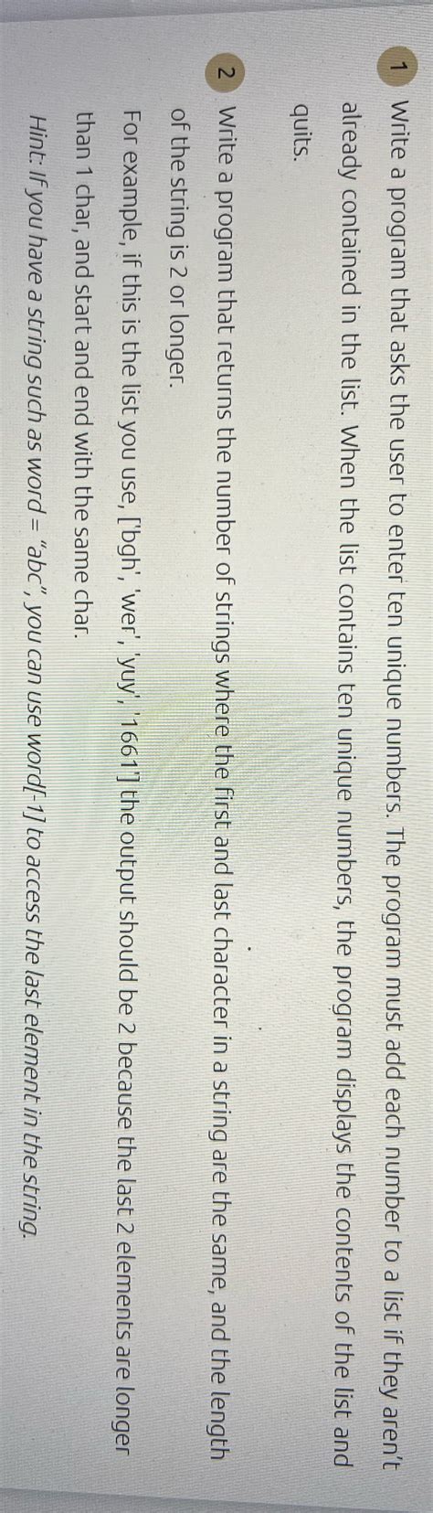Solved Please Use Python Language To Help Me Solve These Two Problems