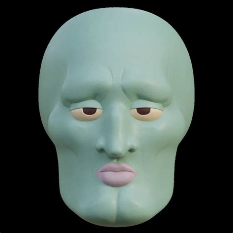 Handsome Squidward 3d Printed Squidward Cosplay Halloween Etsy