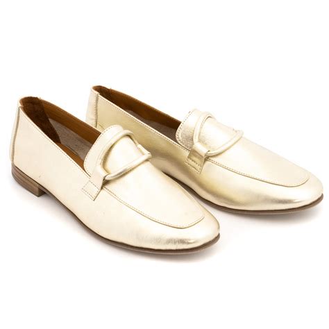 Mocassin Cuir Menport Femme Esparros Or Chaussures Grassler