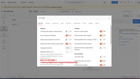 Settings Tab Should Have Application Logs Location · Issue 10218