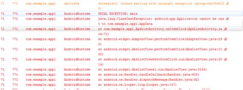 how to resolve class cast exception when casting application to appdata